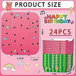 Nabenkalu Cartoon Melon Paper Food Trays 24pcs Watermelon Snack bowl for Kid Theme Birthday Decoration Baby Shower Party Supplies