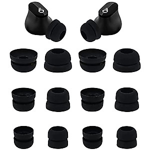 ALXCD Double Flange Eartips Compatible with Beats Studio Buds & Fit Pro, S/M/L Sizes 6 Pairs Double Flange Earbud Tips Ear Tips, Compatible with Beats Studio Buds, Black SML