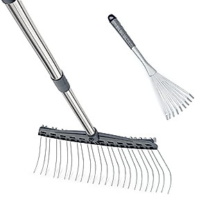 Altdoff Yard Thatch Rake Adjustable and Hand Rake, Leaf Rake Set, Garden Rake Used for Lawns, Leaves, Thatch, Gravel, Suitable Rakes for Gardening
