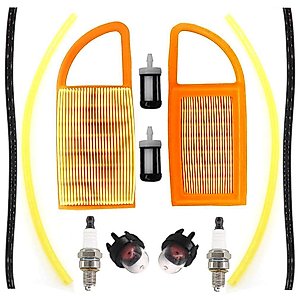 AISEN PACK OF 2 AIR FUEL FILTER LINE PRIMER BULB SPARK PLUG FOR BR600 BR550 BR500 BACKPACK LEAF BLOWER 4282-141-0300 4282-141-0300B 4282 141 0300