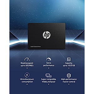 HP S650 960GB 2.5 Inch SATA III PC SSD Internal Solid State Hard Drive - 6 Gb/s, 3D NAND, Up to 560 MB/s for Laptop and Desktop Updating - 345N0AA#ABA