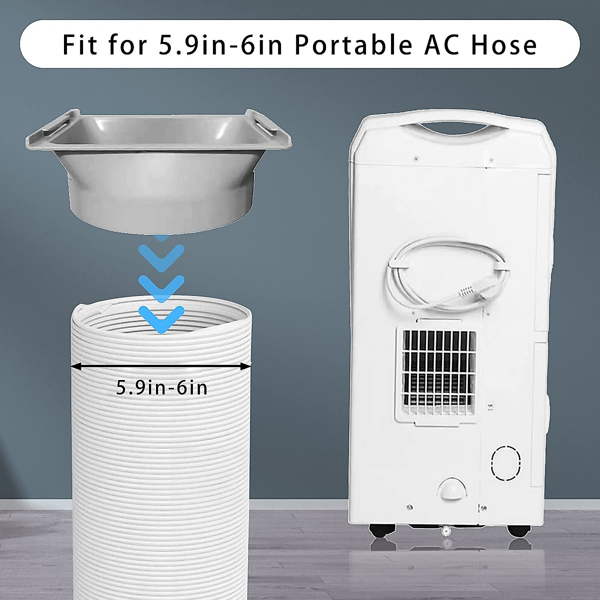 LEZIFU 5.9 Inch/ 6 Inch Portable Air Conditioner Exhaust Hose Coupler Window Adapter A/C Unit Tube Connector Mobile Air Conditioner Accessories(Square Interface)…