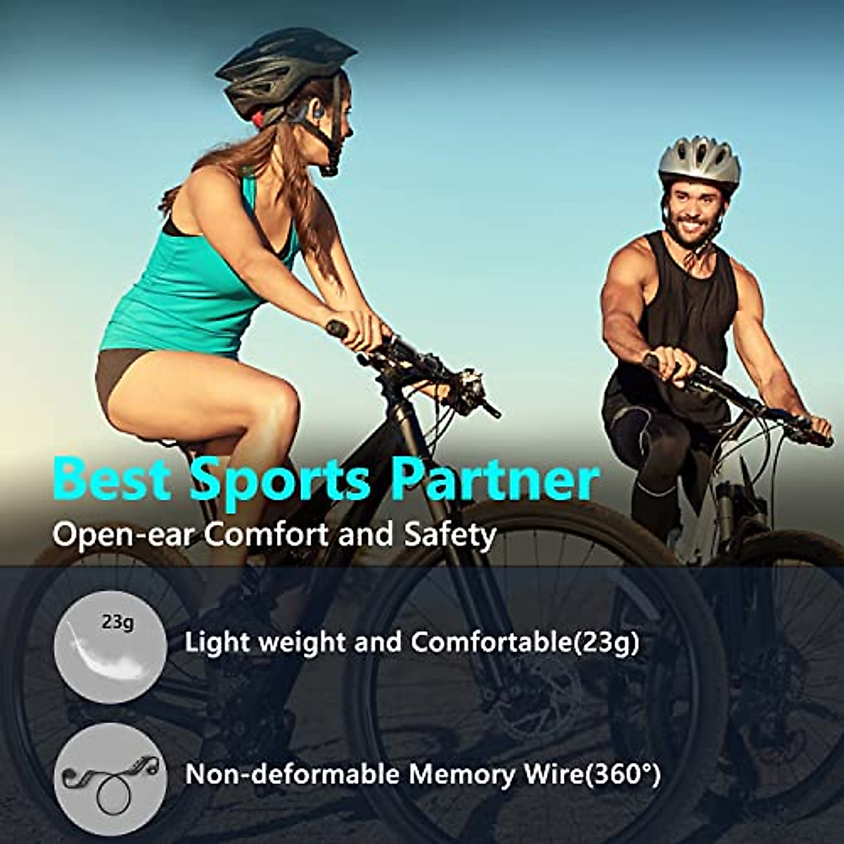 BANIGIPA Open Ear Headphones, 2023 Upgraded Air Conduction Bluetooth Headset with Built-in Microphones, 10 Hrs Playtime, Waterproof Wireless Earphones for Sport, Gym, Running, Cycling, Hiking, Driving