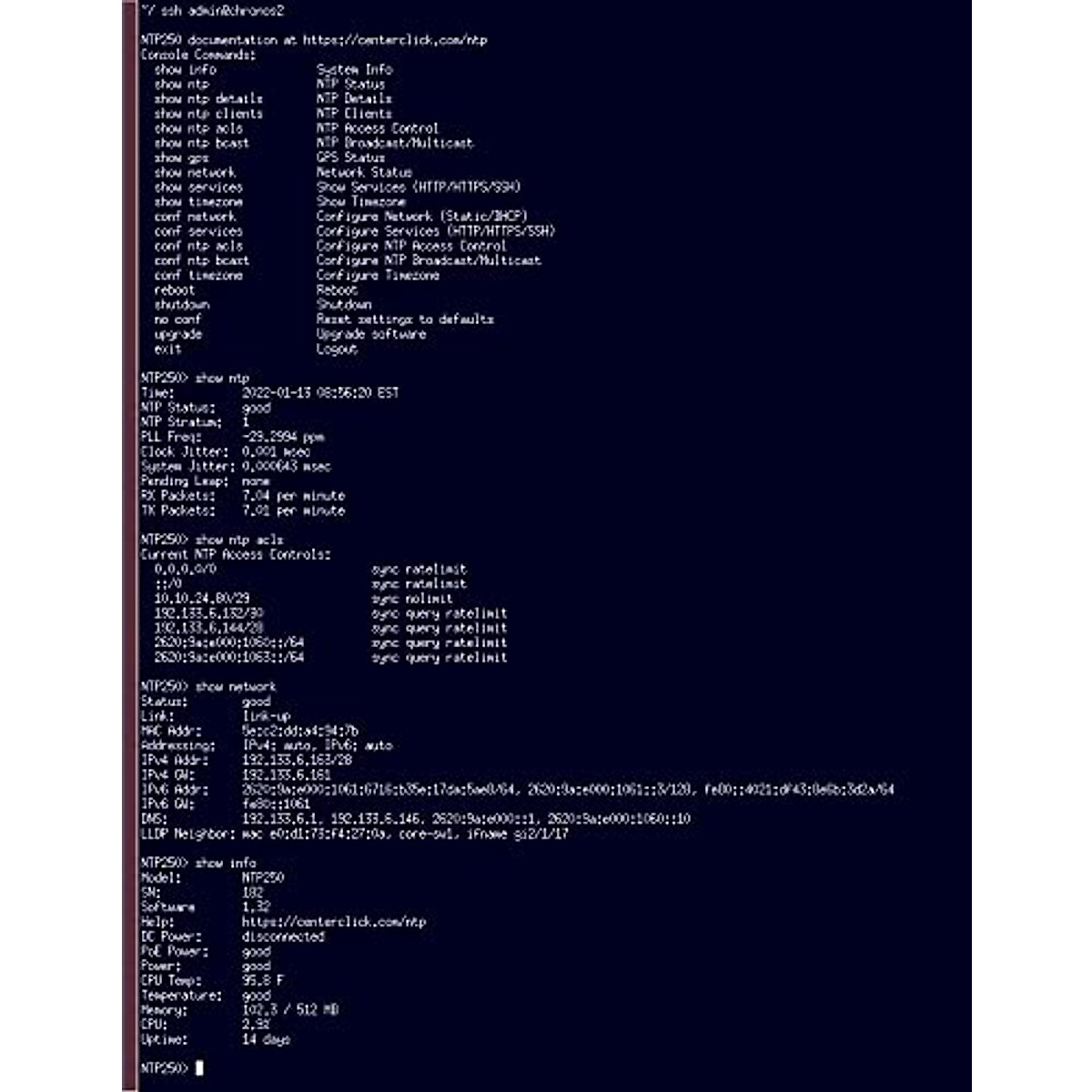 CenterClick NTP250 GPS Based NTP Server Appliance w/PoE