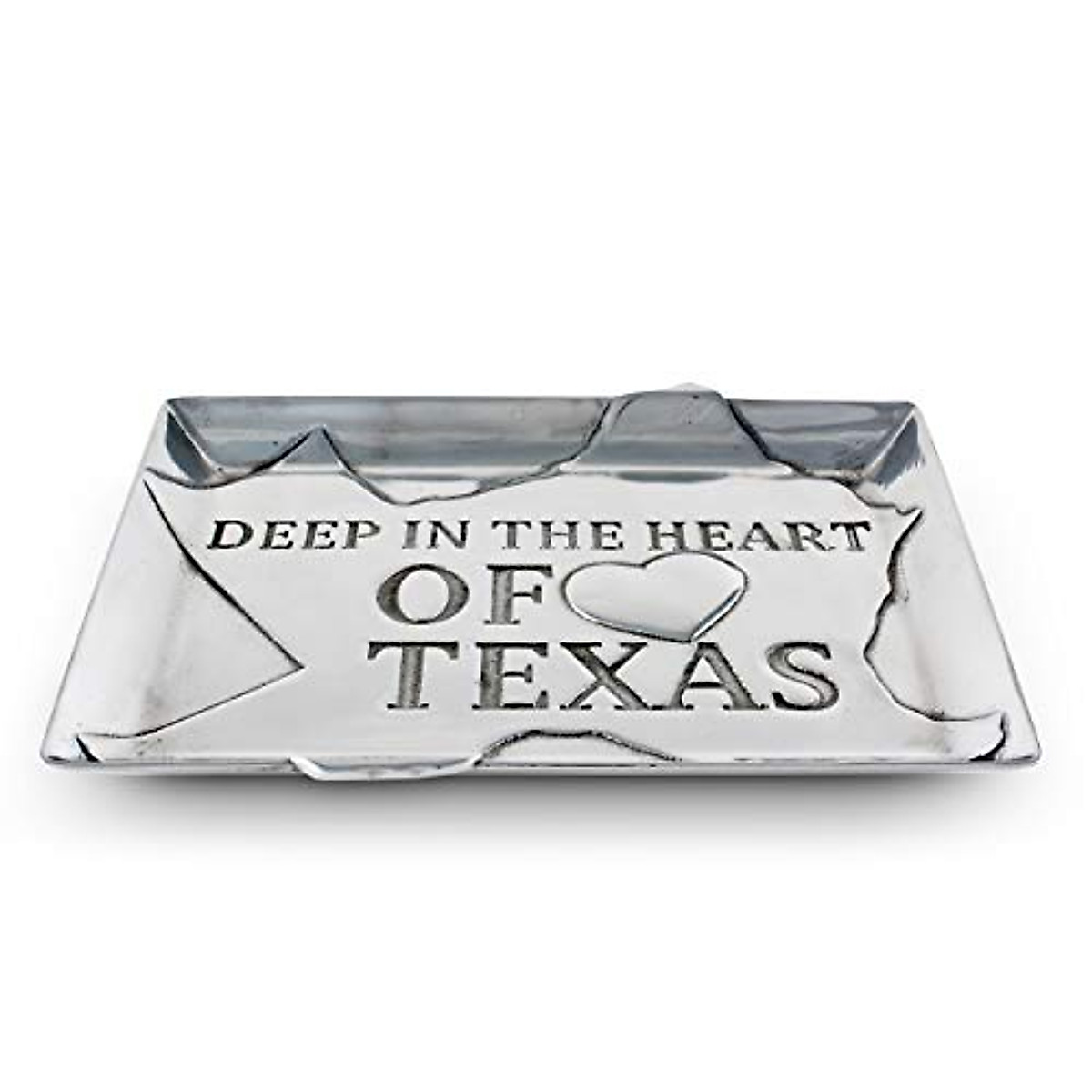 Arthur Court Designs Aluminum Deep in The Heart of Texas Food Service Tray, Desktop Storage Organizer, Catchall, Valet, Nightstand or Dresser 9.5 inch x: 7 inch