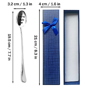 HSSPIRITZ I Love You More Funny Engraved Stainless Steel Spoon,Best Women Men coffee Tea Spoon Gift,Valentines Christmas Birthday Father's Day Spoon Gift for Couple Boyfriend Girlfriend Husband Wife