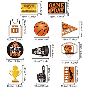 30 Pieces Basketball Party Hanging Swirls Decorations, Sports Theme Party Cutouts Hanging Foil Swirls Decorations for Teenagers Favor Birthday Party Supplies