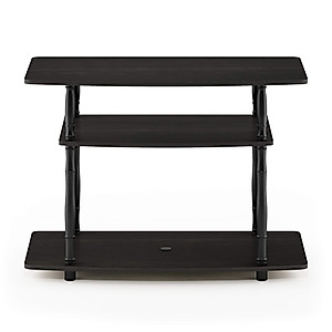 Furinno Turn-N-Tube No Tools 3-Tier Entertainment Center TV Stand for TV up to 32 Inch, Plastic Classic Tubes, Espresso/Black