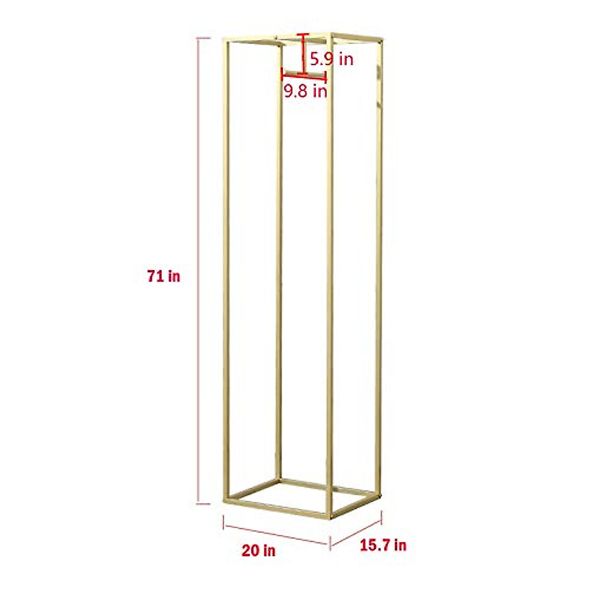 FURVOKIA Modern Clothes Retail Heavy Duty Garment Racks,Metal Clothing Store Hanger Storage Shelves,Floor-Standing Display Rack (Gold Square Tube, 71" H)