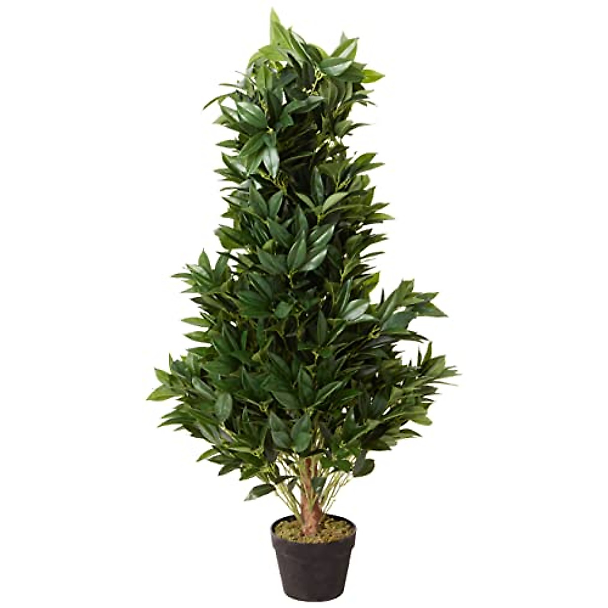 Nearly Natural 4-Ft. Bay Leaf Artificial Topiary UV Resistant (Indoor/Outdoor) Silk Trees, Green
