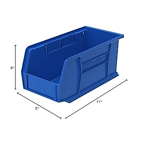 Akro-Mils 30230 AkroBins Plastic Hanging Stackable Storage Organizer Bin, 11-Inch x 5-Inch x 5-Inch, Blue, 12-Pack
