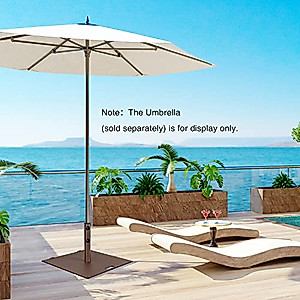 Tangkula 50 LBS Patio Umbrella Stand, Heavy Duty Umbrella Stand w/Wheels & Handle, Fits for 1.6’’-1.9’’ Umbrella Pole, Outdoor Square Umbrella Base for Deck, Pool, Garden, Backyard (Bronze)