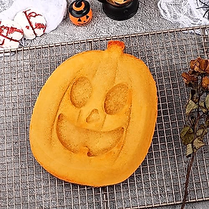 Kamehame Halloween Pumpkin Cake Pan, 8 Inches Pumpkin Cake Mold, Jack O Lantern Silicone Mold, Pumpkin Shaped Bakeware Baking Tray, Orange