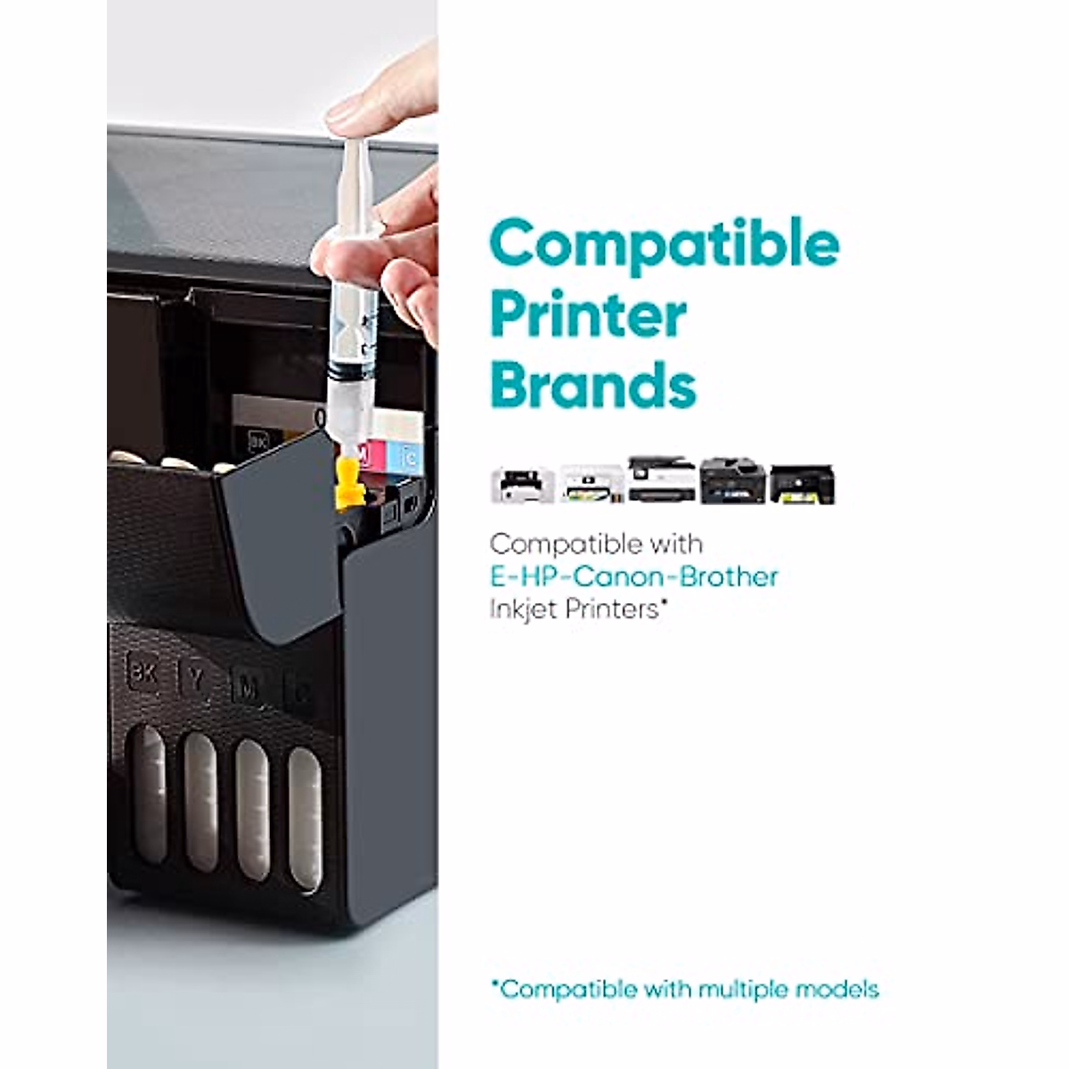 Printer Cleaning Kit | Printhead Cleaning Kit for HP Epson Canon Brother Inkjet Printer 8600 8610 8620 ET-2650 WF-2650 WF-2750 WF-7710 ect,High Efficiency Premium Syringe,100ML Best-Printers Certified