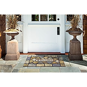MTOUOCK Welcome Mats Outdoor, 17 * 30" Front Door Durable Mat for Non Slip Rubber Outdoor Home Entrance, Geometric Shape Style Outside Entry