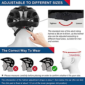 BIKEBOY Adult Bike Helmet, with Removable Visor, Lightweight and Breathable, 56-61 cm Adjustable Size Adult Cycling Helmets, for Mens Womens Mountain Cycling Helmet