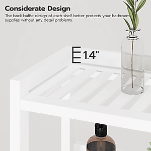 HOOBRO Over The Toilet Storage Shelf, 4 Tier Over Toilet Bathroom Organizer, 23.6" L x 9.4" W x 65.7" H, Space-Saving, Stable, Easy Assembly, for Bathroom, Laundry, Restroom, White WT04TS01G1