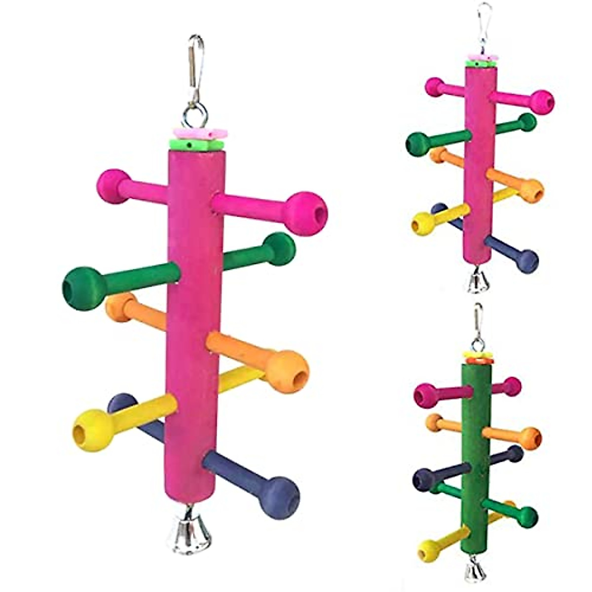 Parakeet Toys Parakeet Toys Parrot Toys 2pcs Stand Toys for Cage Color Climbing Parrot Toy Rotating Wooden Birds Chewing Random Tearing Ladder Parakeet Toys Parrot Toys Parrot Toys