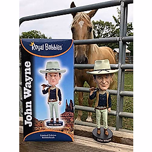 Royal Bobbles John Wayne Cowboy Bobblehead, Premium Polyresin Lifelike Figure, Unique Serial Number, Exquisite Detail