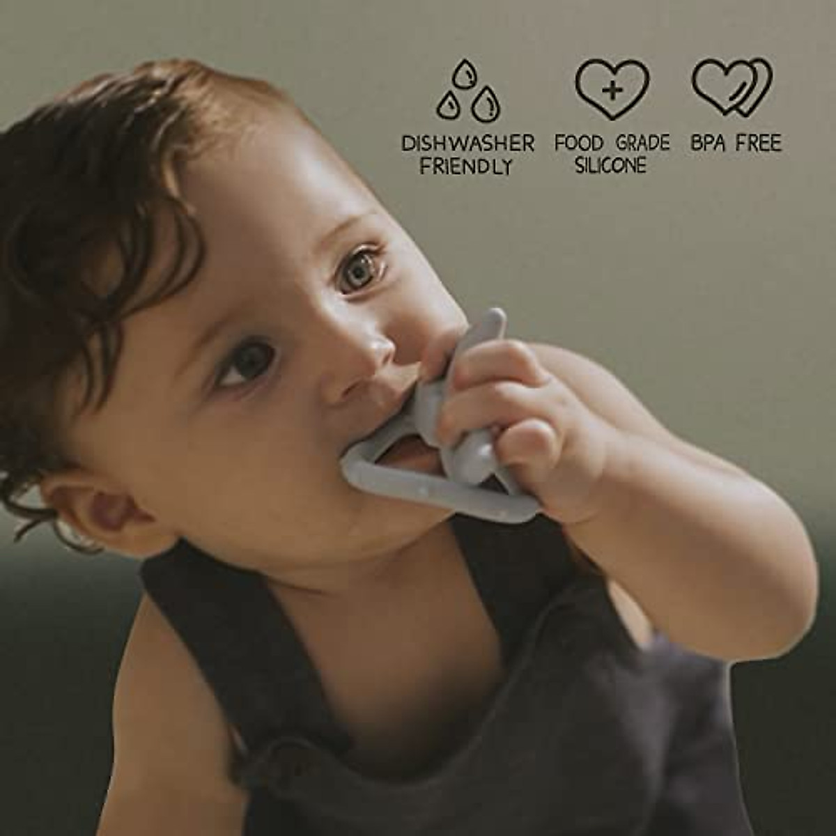 Moonkie Stacks of Circles Soft Teething Toy | Educational Learning Baby Toy | Stacking Ring Toys for Babies | 7 Piece Teethers Set