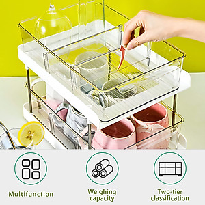 MANO 3 Tier Slide Out Under Sink Organizer with Pull Out Drawers Divided Under Cabinet Storage Shelf for Kithen Bathroom Countertop Organization