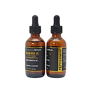 Infinix 2 BOTTLE COMBO Thick and Full Black Rice Oil for powerful Hair growth Biotin &Peppermint oil