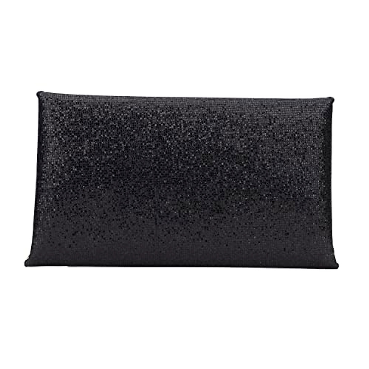 Olivia Miller Women’s Fashion Rae Rhinestone Black Envelope Clutch, Crystal Shimmery Mesh Evening Handbag, Medium Wedding Prom Party Pouch Bag