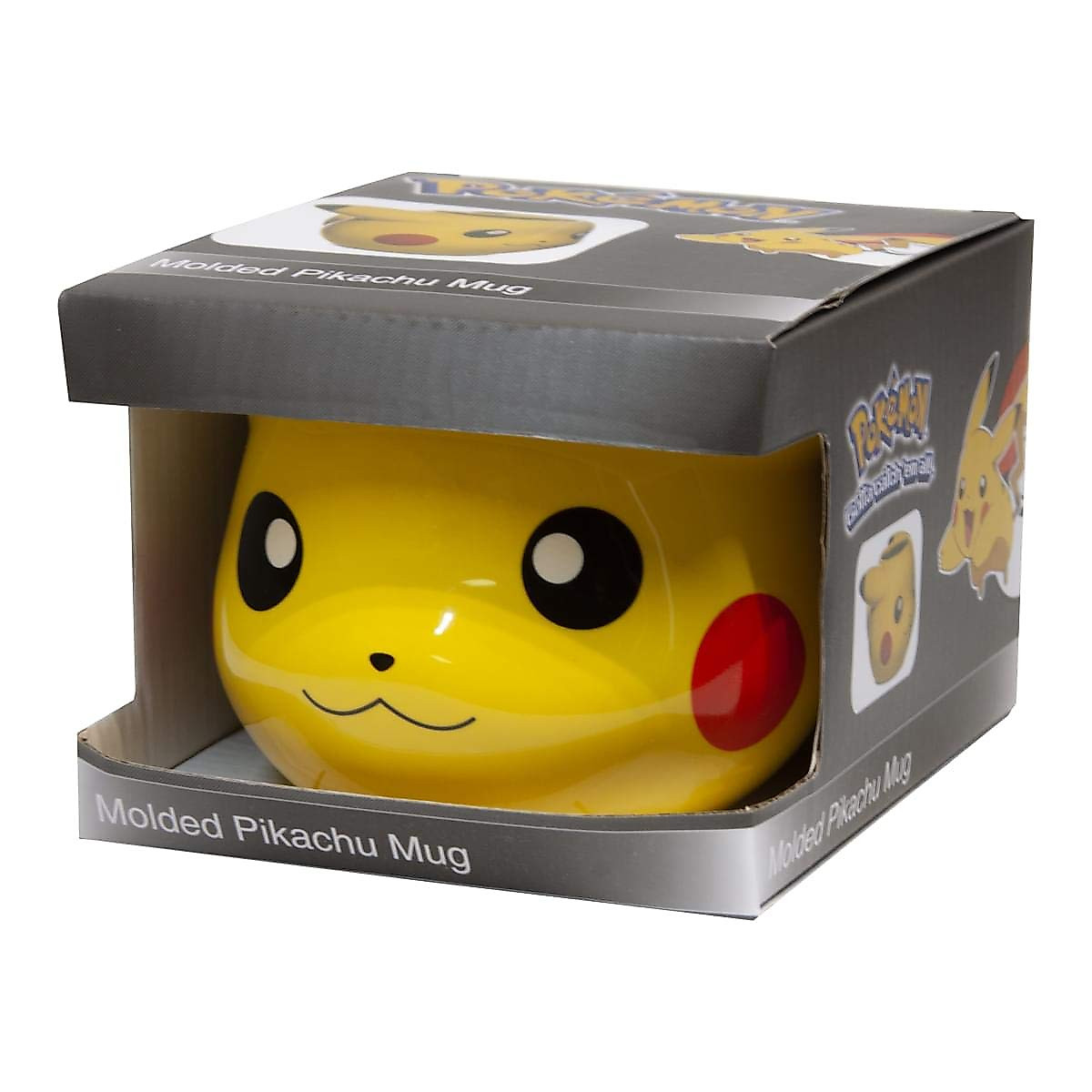16 OZ Pokemon OFFICIAL Pikachu Face Molded Yellow Ceramic Coffee Mug, Novelty GIFT for Pokemon fans