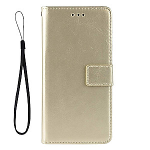 QiongNi Case for Oppo Reno 2 Case Cover,Flip Leather Wallet Cover Case for Oppo Reno 2 CPH1907 PCKM00 PCKT00 Case Gold