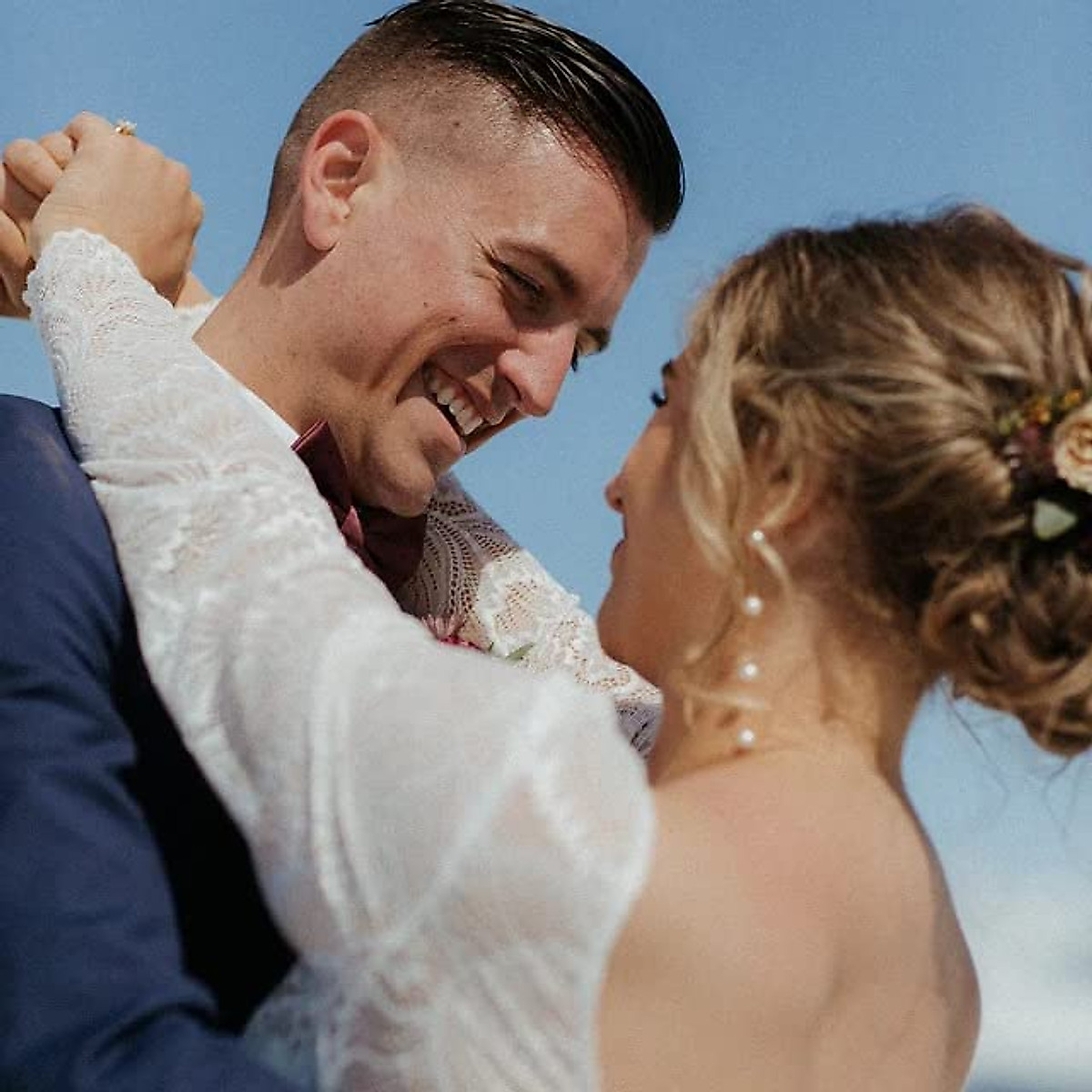 925 Sterling Silver Clip On Earrings Pearl Ball Drop Long Chain Earrings for Women Wedding Bridal Earrings for Brides