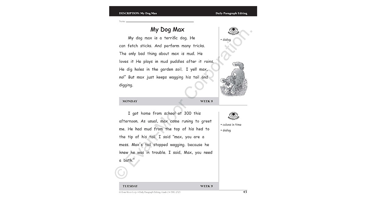 Daily Paragraph Editing Grade 2 | Evan Moor Teacher Edition