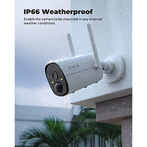 Codnida Wireless Outdoor 2.4Ghz WiFi Security Camera with Motion Detection, Solar Battery Powered, 2K HD, 2-Way Audio,Night Vision, IP66
