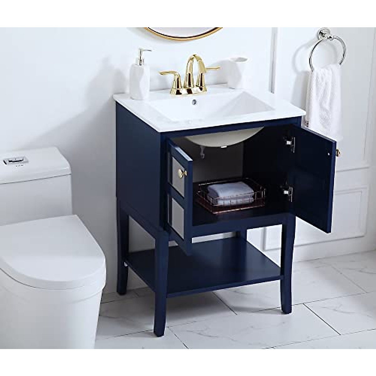 Elegant Kitchen and Bath 24 inch Bathroom Vanity Cabinet - Blue