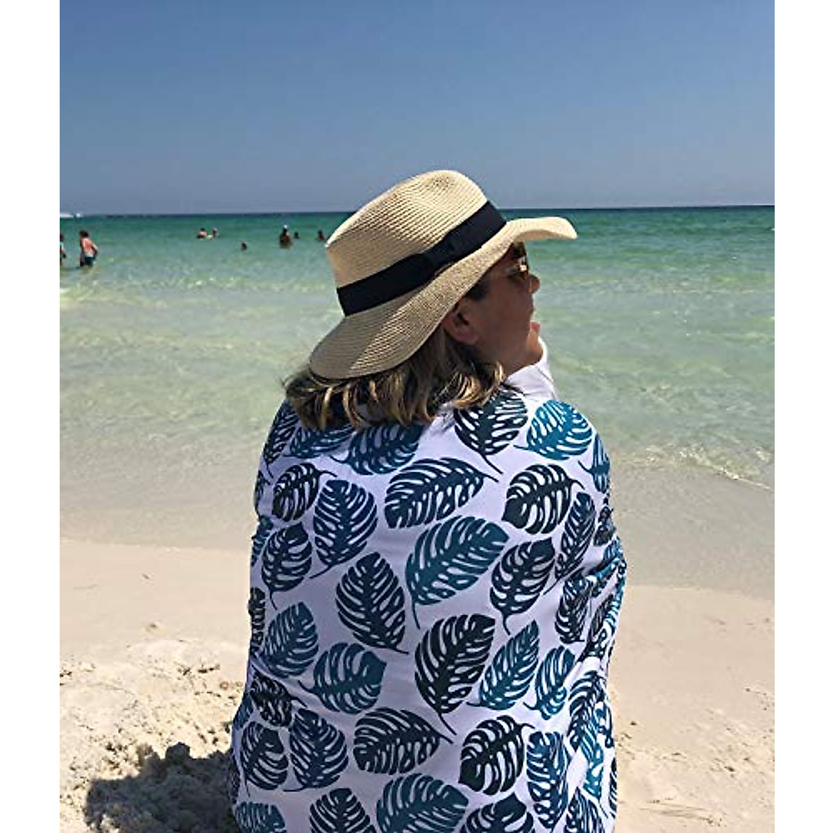 Luv Bug UPF Pool/Beach Towel, Sunscreen Towel, UV Protection, UPF 50+, Sand Free, Absorbent, & Quick Drying for Swimming, Beaches, Camping, & Travel (28.5" x 58.5", Grey)