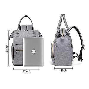 seyfocnia Laptop Backpack for Men Women, Carry on Travel Backpack with USB Port, 17 Inch Large Laptop Computer Casual Daypack for Work Business Traveling Bag (Grey)