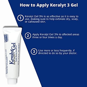 Keralyt 3% Salicylic Acid Gel - Exfoliating Moisturizing Skin Gel - Promotes Relief from Itchy, Redness, Dryness, Roughness, and Flakey Skin from Psoriasis, Eczema, Acne, Dermatitis