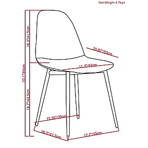 SIMPLIHOME Alpine Mid Century Modern Dining Chair (Set of 2) in Rose Velvet Fabric, For the Dining Room