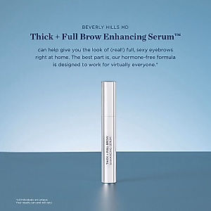 Beverly Hills MD Thick + Full Brow Serum- Enhancing Growth Formula for Visibly Fuller, Thicker Looking Brows- Supports Healthy Keratin Production