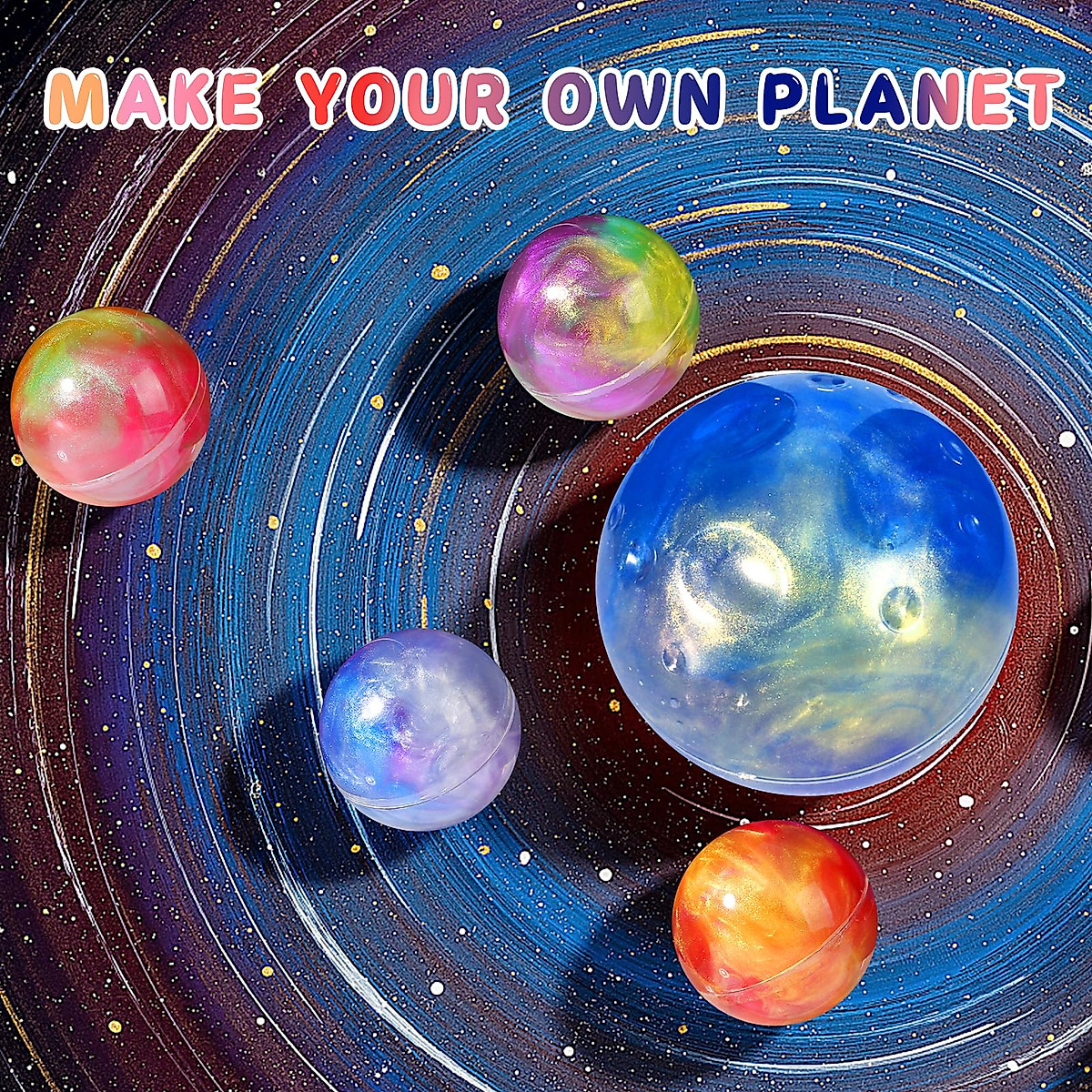 3LB 33 Pcs Galaxy Slime Kit, DIY Slime Making Kit for Boys and Girls, 8 Pack Galaxy Slime Balls, Solar System Space Galaxy Stickets, Crafting Supplies Party Favors for Kids…
