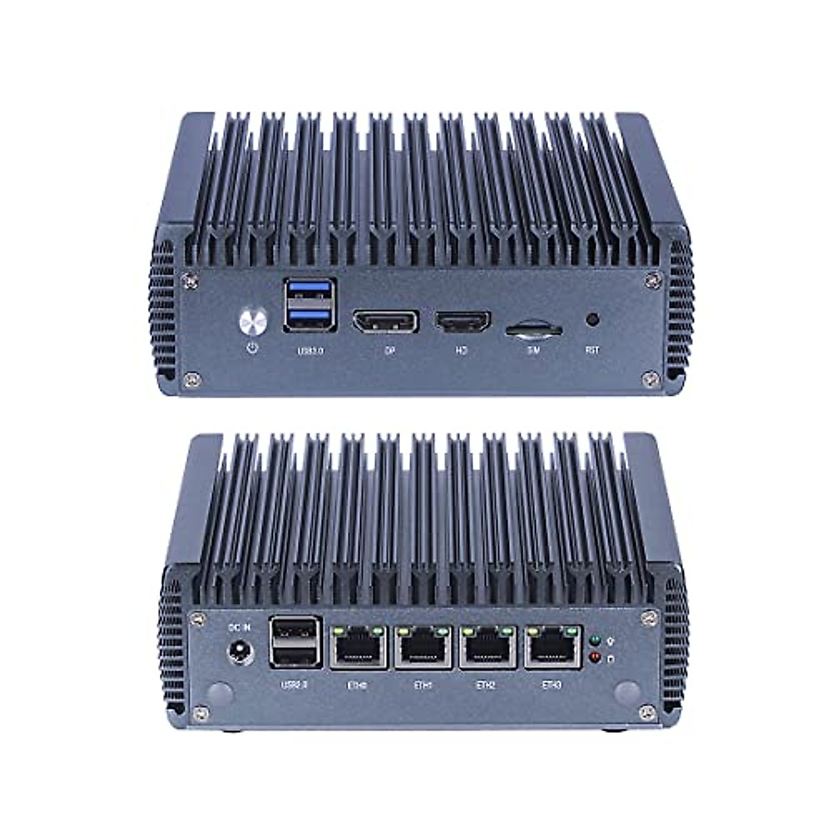 Celeron J4125 Quad Core Firewall Micro Appliance, Mini PC, Nano PC, Router PC with 8G RAM 128G SSD, 4 RJ45 2.5GBE NIC AES-NI Compatible with Pfsense OPNsense