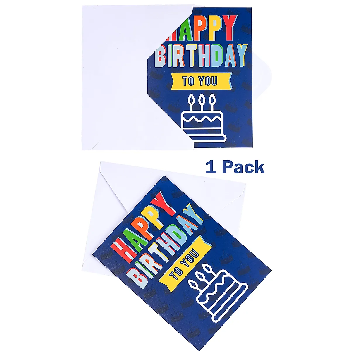 WRAPAHOLIC 13" Large Gift Bag with Card and Tissue Paper - Colorful Happy Birthday with Holographic Silver Foil