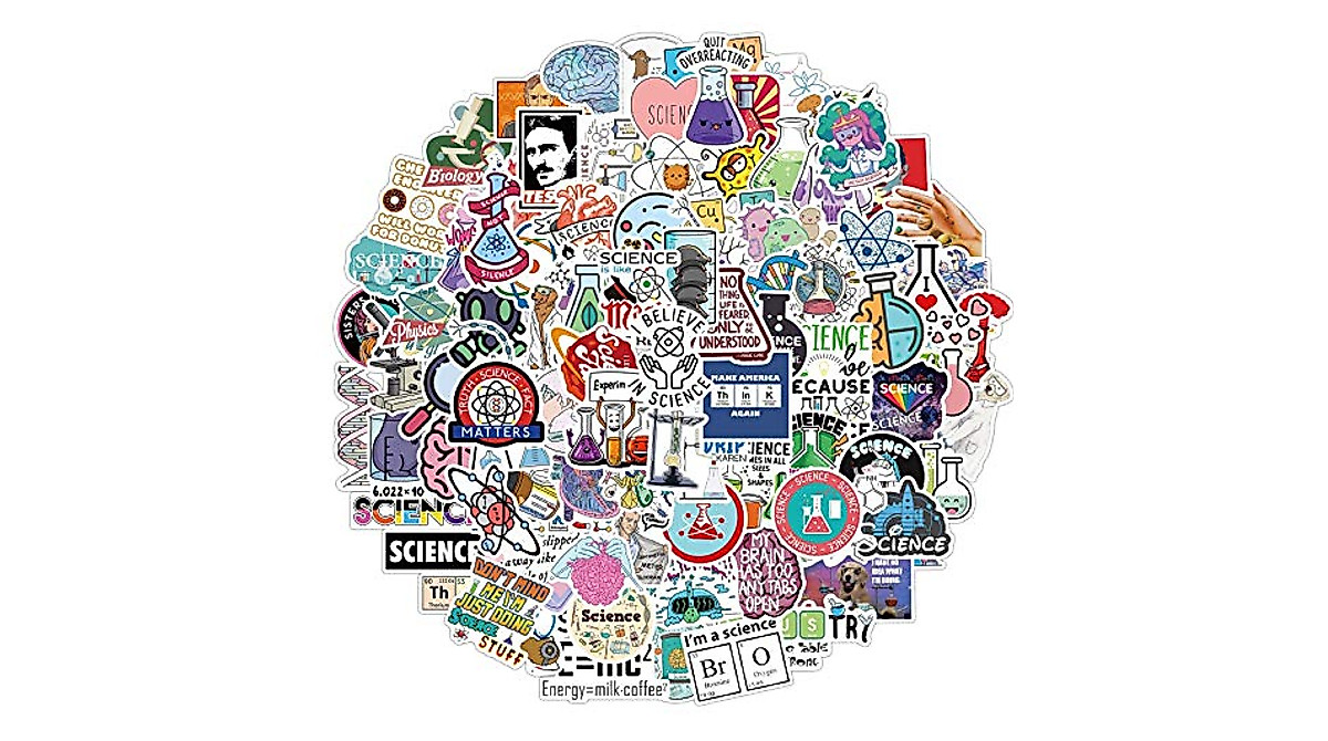 100PCS Science Lab Stickers - Waterproof Decals for Laptops & More