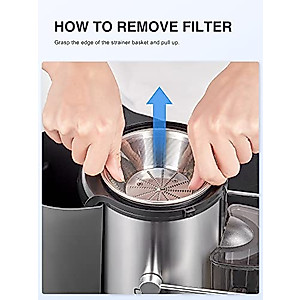 Juicer Machine, 500W Centrifugal Juicer Extractor with Wide Mouth 3” Feed Chute for Fruit Vegetable, Easy to Clean, Stainless Steel, BPA-free, by QCen (Blue)