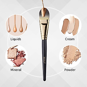 BEILI Foundation Brush Set for Liquid Mask Concealer Makeup Flat Foundation Makeup Brushes for Liquid Cream Foundation Powder Buffing Blending Premium Face Makeup Brushes(2Pcs)