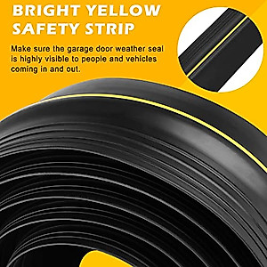 10Ft Universal Garage Door Bottom Threshold Seal Strip with 10oz Building Sealant, Weatherproof Rubber DIY Weather Stripping Replacement - Black