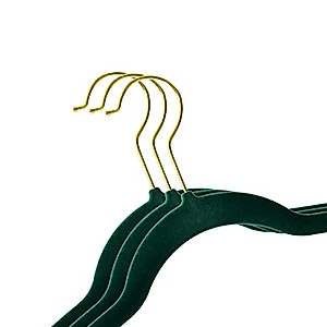 SYNHOZZ Velvet Hangers ，Green Non-Slip Suit Felt Hangers,Ultra Thin Space Saving 360 Degree Gold Hook Clothes Hangers Huggable Hangers Velvet for Suits,Coats,Jackets,Pants,Dress (50 Pack, Green
