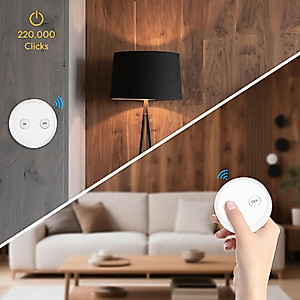 LoraTap Remote Control Outlet Plug Adapter with Remote, 656ft Range Wireless Switch for Lights and Household Appliances, No Hub Required, 16A/1760W, White, 2 Years Warranty