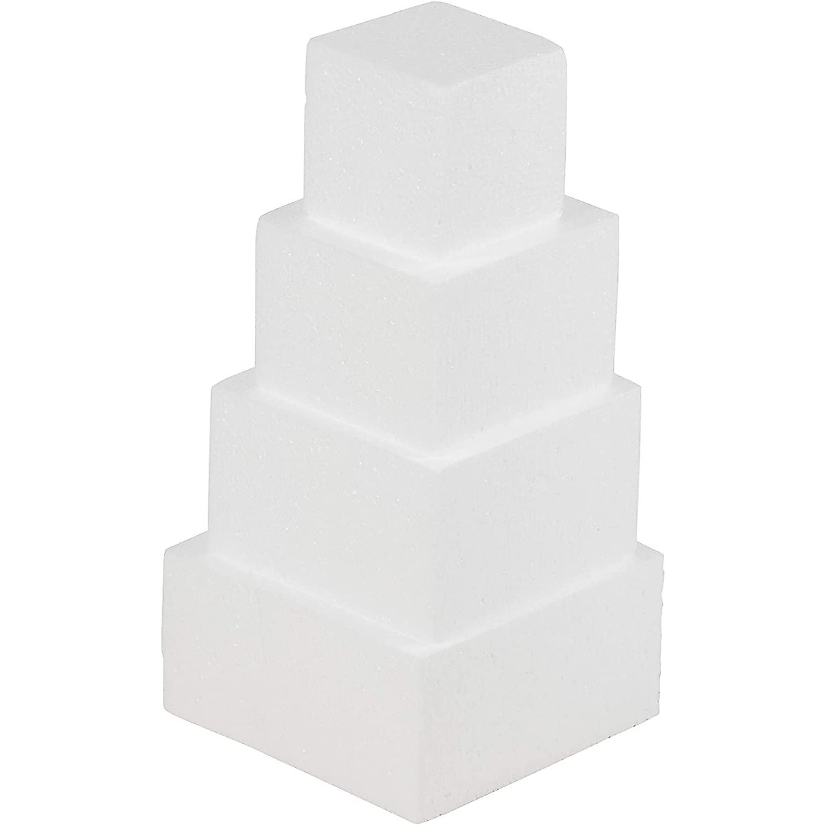 Small Cake Foam Dummies, 3-6 in Cake Dummy Squares (4 Pieces)