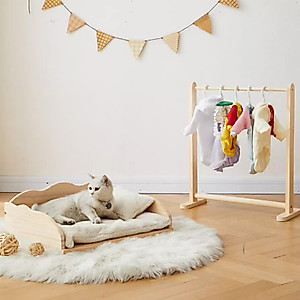 Suprwin Pearl Hangers for Pet Clothes, Mini Clothing Hangers with Exquisite Design, Organize Your Wardrobe, Reliable Material, Wide Usage for Infant Baby Girls Boys Toddlers Dogs Cats (10PCS-White)