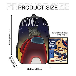 AxleZx Cartoon Backpack Book Bag for Outdoor Travel, Laptop Backpack Shoulders Casual Daypack with Keychain for Unisex 17 In, One Size